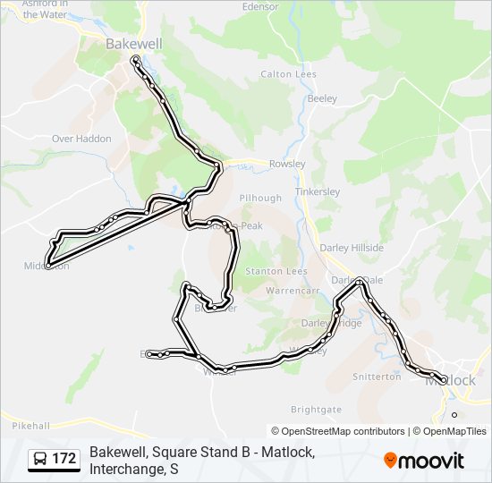 172 Route: Schedules, Stops & Maps - Bakewell (Updated)