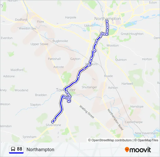 88 Route: Schedules, Stops & Maps - Northampton (Updated)