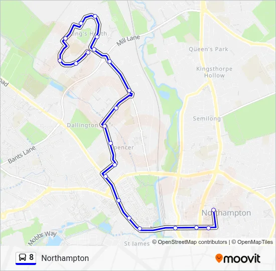 8 Route: Schedules, Stops & Maps - Northampton (Updated)