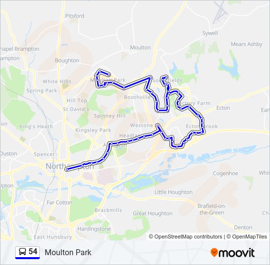 54 Route: Schedules, Stops & Maps - Moulton Park (Updated)