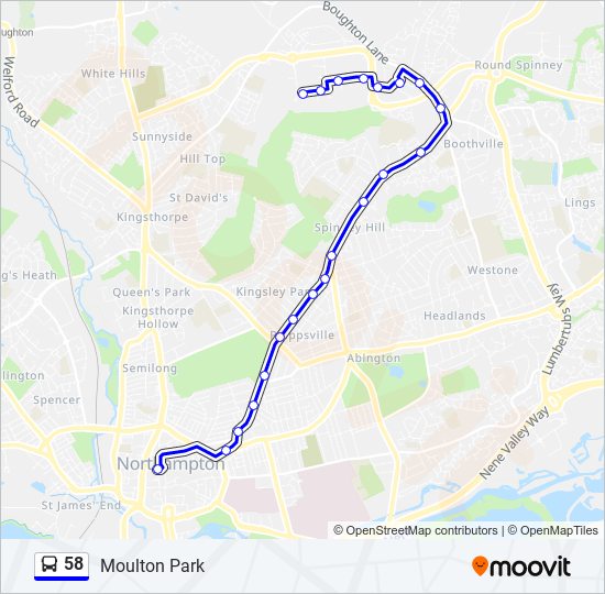 58 Route: Schedules, Stops & Maps - Moulton Park (Updated)