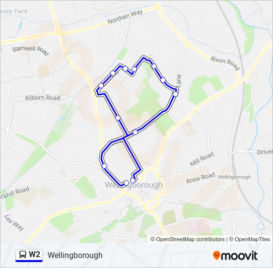 w2 Route: Schedules, Stops & Maps - Wellingborough (Updated)
