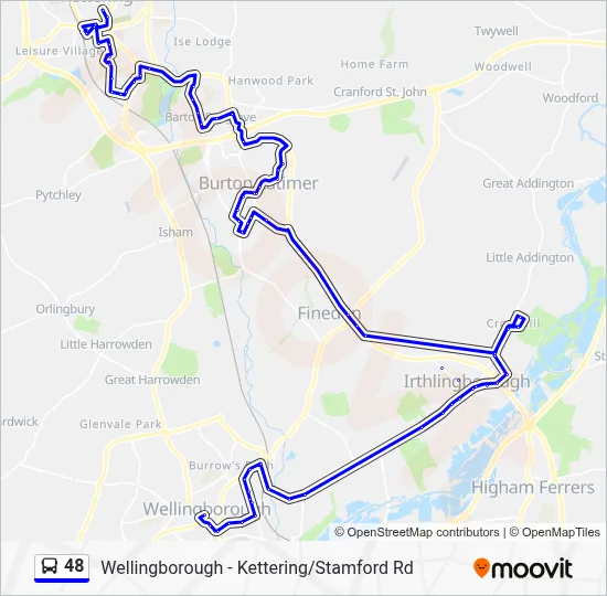 48 Route: Schedules, Stops & Maps - Wellingborough (Updated)
