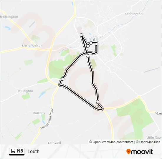 N5 Route: Schedules, Stops & Maps - Louth (Updated)