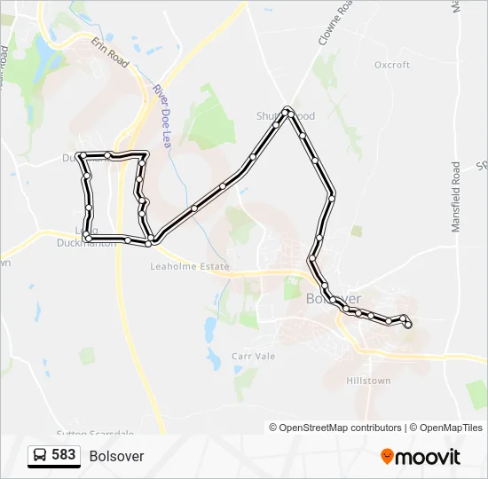 583 Route: Schedules, Stops & Maps - Bolsover (Updated)
