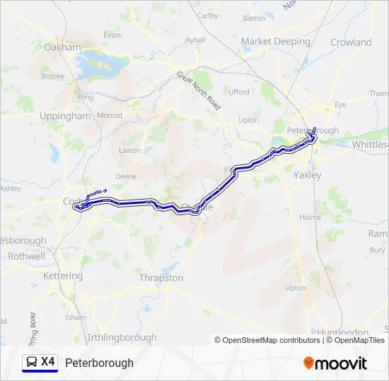 X4 Route: Schedules, Stops & Maps - Peterborough (Updated)