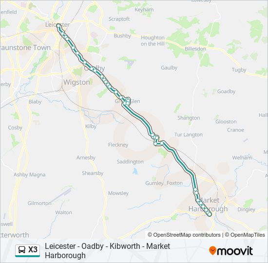 x3 Route: Schedules, Stops & Maps - Leicester (Updated)