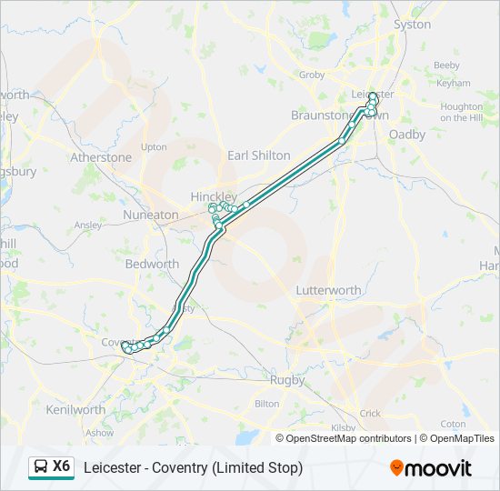 x6 Route: Schedules, Stops & Maps - Leicester (Updated)