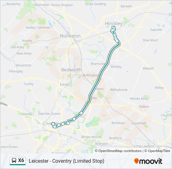 x6 Route: Schedules, Stops & Maps - Hinckley (Updated)