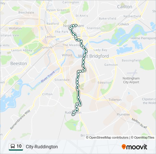 10 Route: Schedules, Stops & Maps - Ruddington (Updated)