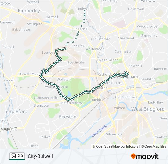 35 Route: Schedules, Stops & Maps - Nottingham (Updated)