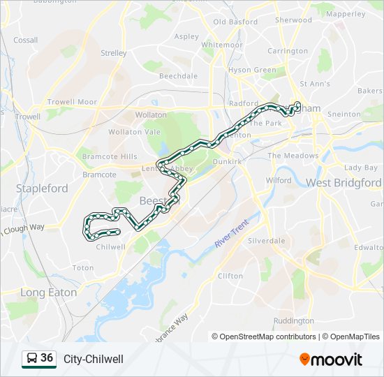 36 Route: Schedules, Stops & Maps - Chilwell (Updated)