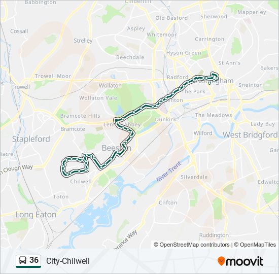 36 Route: Schedules, Stops & Maps - Nottingham (Updated)
