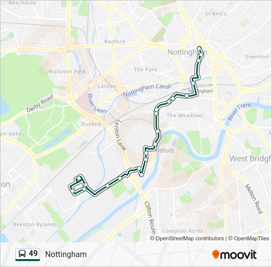 49 Route: Schedules, Stops & Maps - Nottingham (Updated)