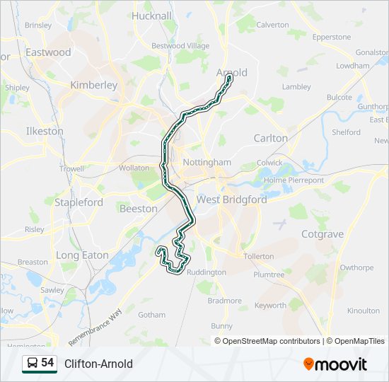 54 Route: Schedules, Stops & Maps - Clifton (Updated)