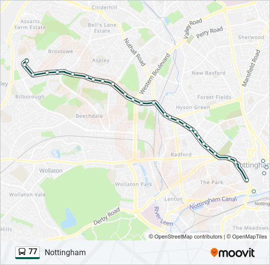 77 Route: Schedules, Stops & Maps - Nottingham (Updated)