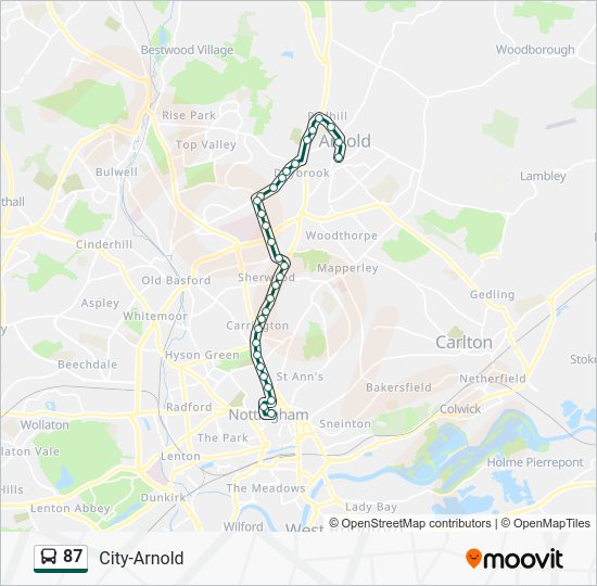 87 Route: Schedules, Stops & Maps - Nottingham (Updated)