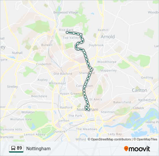 89 Route: Schedules, Stops & Maps - Nottingham (Updated)