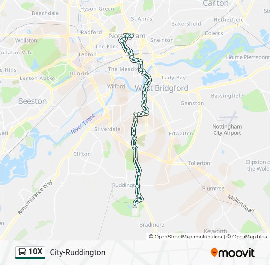 10X Route: Schedules, Stops & Maps - Ruddington Business Park (Updated)