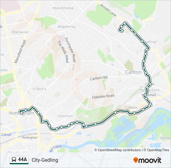 44a Route: Schedules, Stops & Maps - Gedling (Updated)
