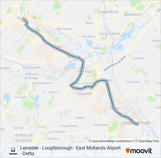 skylink derby Route: Schedules, Stops & Maps - Loughborough (Updated)