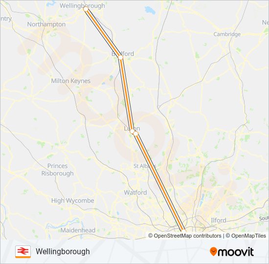 east midlands railway Route: Schedules, Stops & Maps - Wellingborough ...