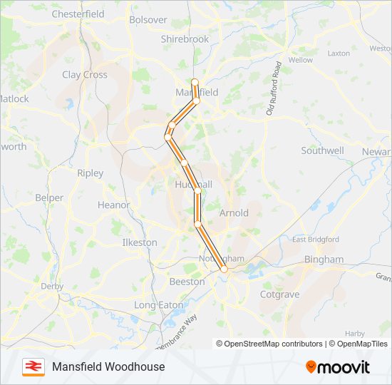 east midlands railway Route: Schedules, Stops & Maps - Mansfield ...