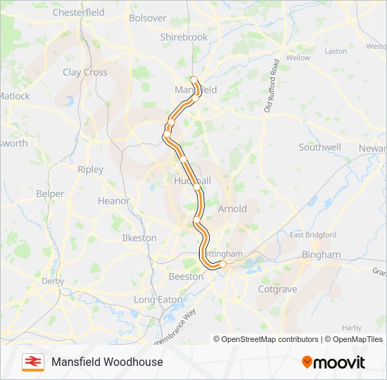 east midlands railway Route: Schedules, Stops & Maps - Mansfield ...
