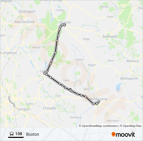 108 Route: Schedules, Stops & Maps - Buxton (Updated)