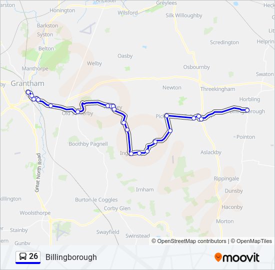 26 Route: Schedules, Stops & Maps - Billingborough (Updated)
