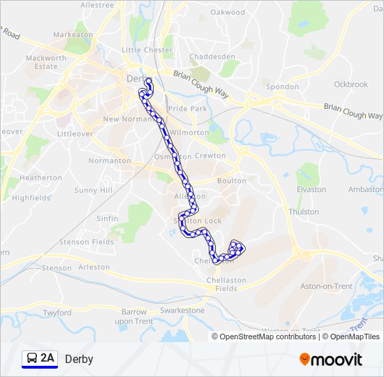 2a Route: Schedules, Stops & Maps - Derby (Updated)