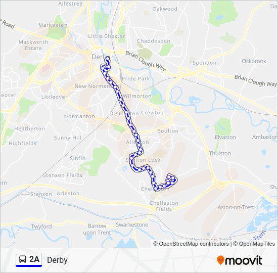 2A Route: Schedules, Stops & Maps - Derby (Updated)