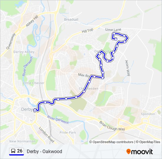 26 Route: Schedules, Stops & Maps - Derby (Updated)