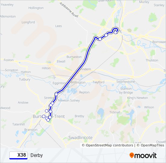 x38 Route: Schedules, Stops & Maps - Derby (Updated)