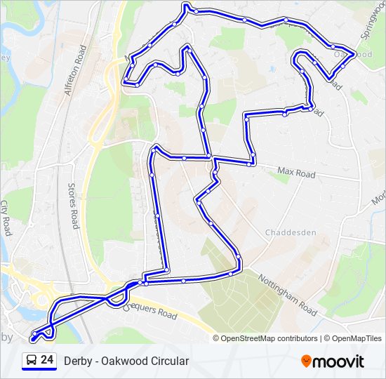 24 Route: Schedules, Stops & Maps - Derby (Updated)