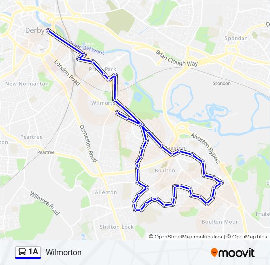 1a Route: Schedules, Stops & Maps - Wilmorton (Updated)