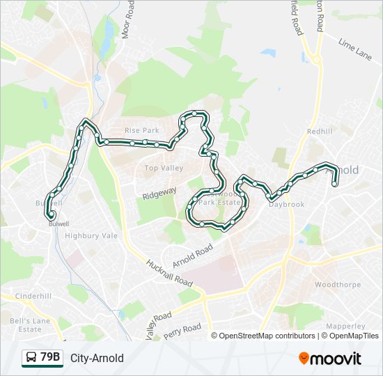 79b Route: Schedules, Stops & Maps - Bulwell (Updated)