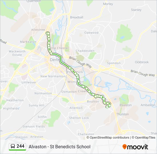 244 Route: Schedules, Stops & Maps - Alvaston (Updated)