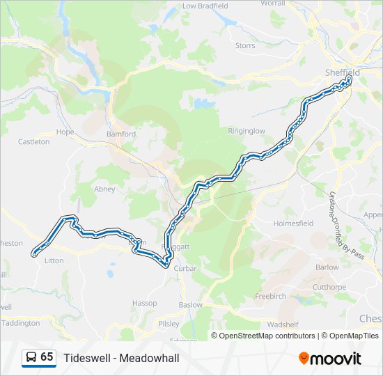 65 Route: Schedules, Stops & Maps - Sheffield Centre (Updated)