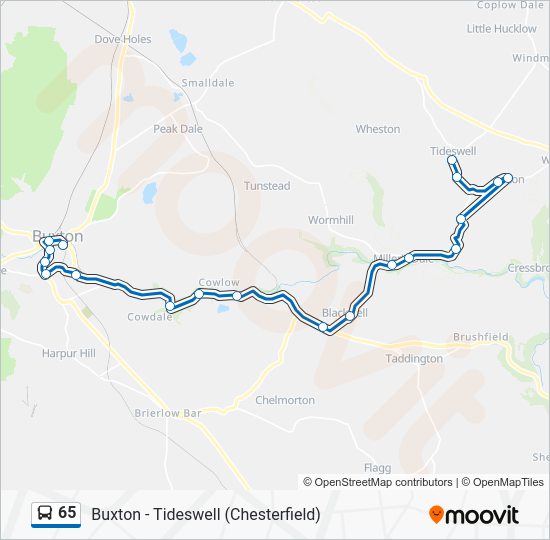 65 Route: Schedules, Stops & Maps - Tideswell (Updated)