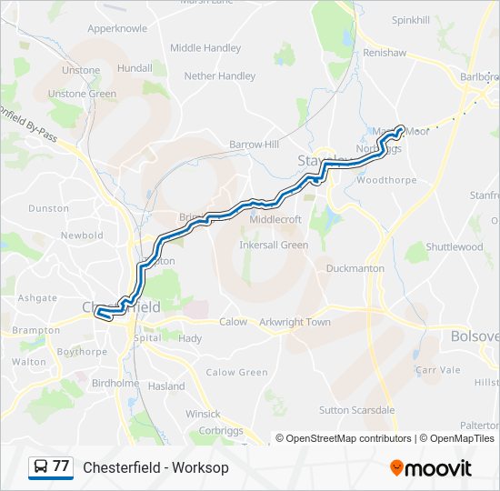 77 Route: Schedules, Stops & Maps - Chesterfield (Updated)