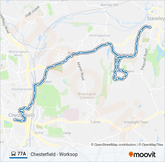 77a Route: Schedules, Stops & Maps - Staveley (Updated)