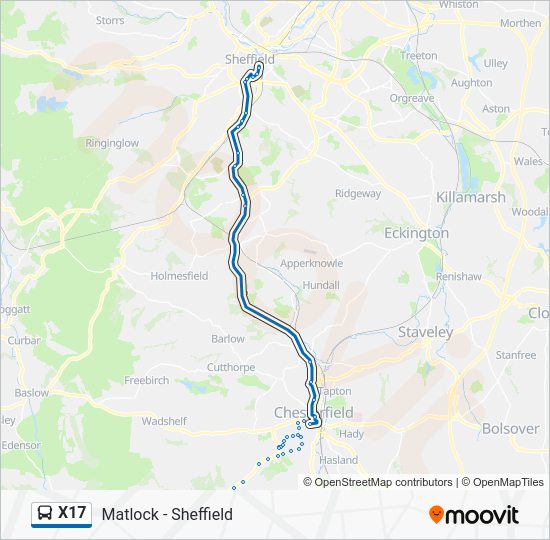 X17 Route: Schedules, Stops & Maps - Sheffield Centre (Updated)