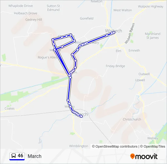 46 Route: Schedules, Stops & Maps - March (Updated)