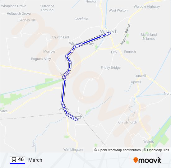 46 Route: Schedules, Stops & Maps - March (Updated)
