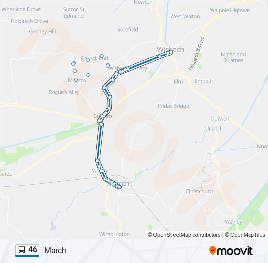 46 Route: Schedules, Stops & Maps - March (Updated)