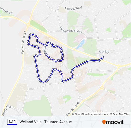 1 Route: Schedules, Stops & Maps - Corby (Updated)