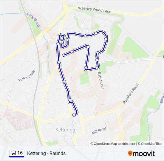 16 Route: Schedules, Stops & Maps - Kettering (Updated)