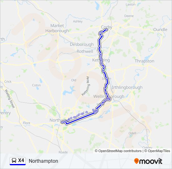 x4 Route: Schedules, Stops & Maps - Northampton (Updated)