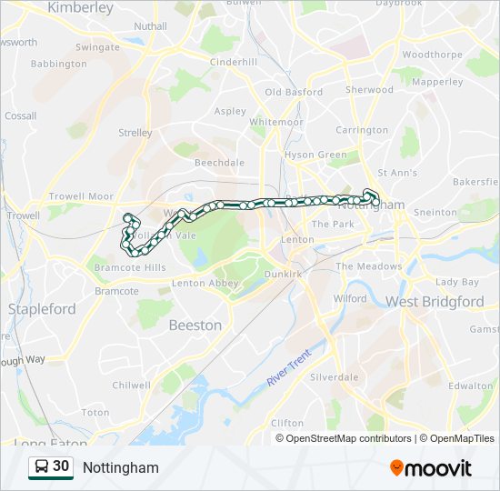 30 Route: Schedules, Stops & Maps - Nottingham (Updated)